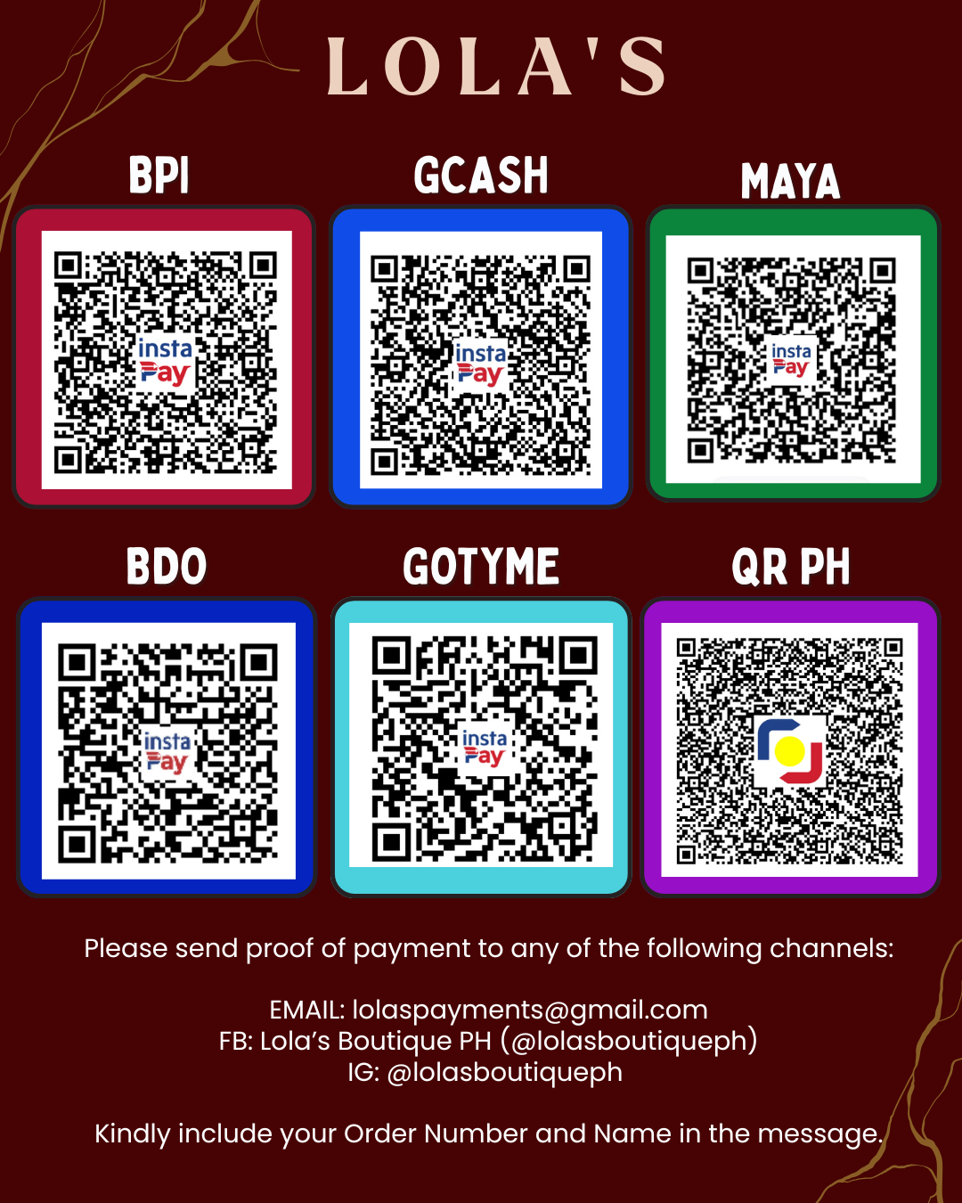 PAYMENTS – Lola's PH