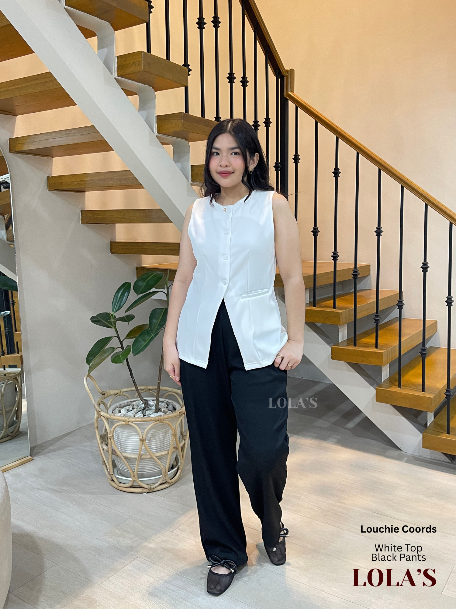 Louchie Coords MM (White Top-Black Pants) – Lola's PH